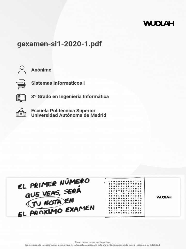 Wuolah Free Gexamen Si1 2020 1 | PDF | Economias