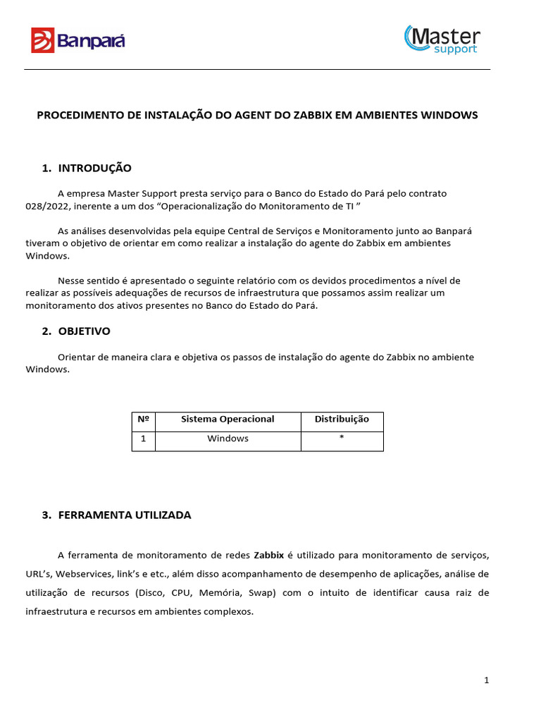 Instalacao Zabbix Agent - Windows v3 e v6 | PDF