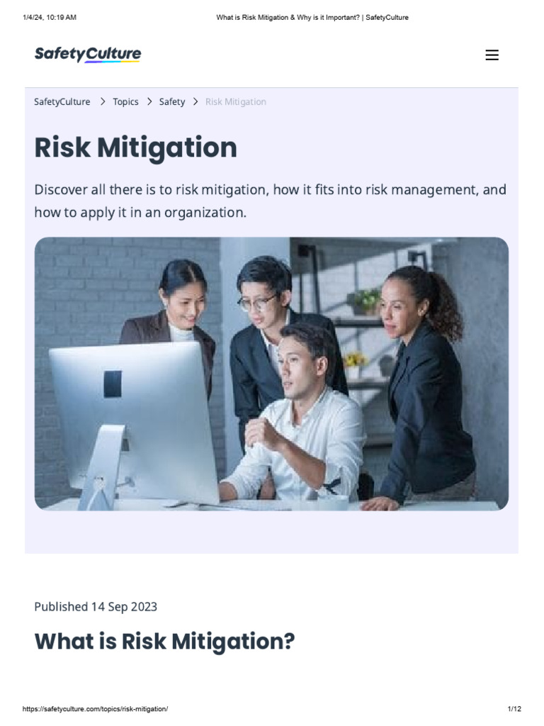 What Is Risk Mitigation & Why Is It Important - SafetyCulture | PDF