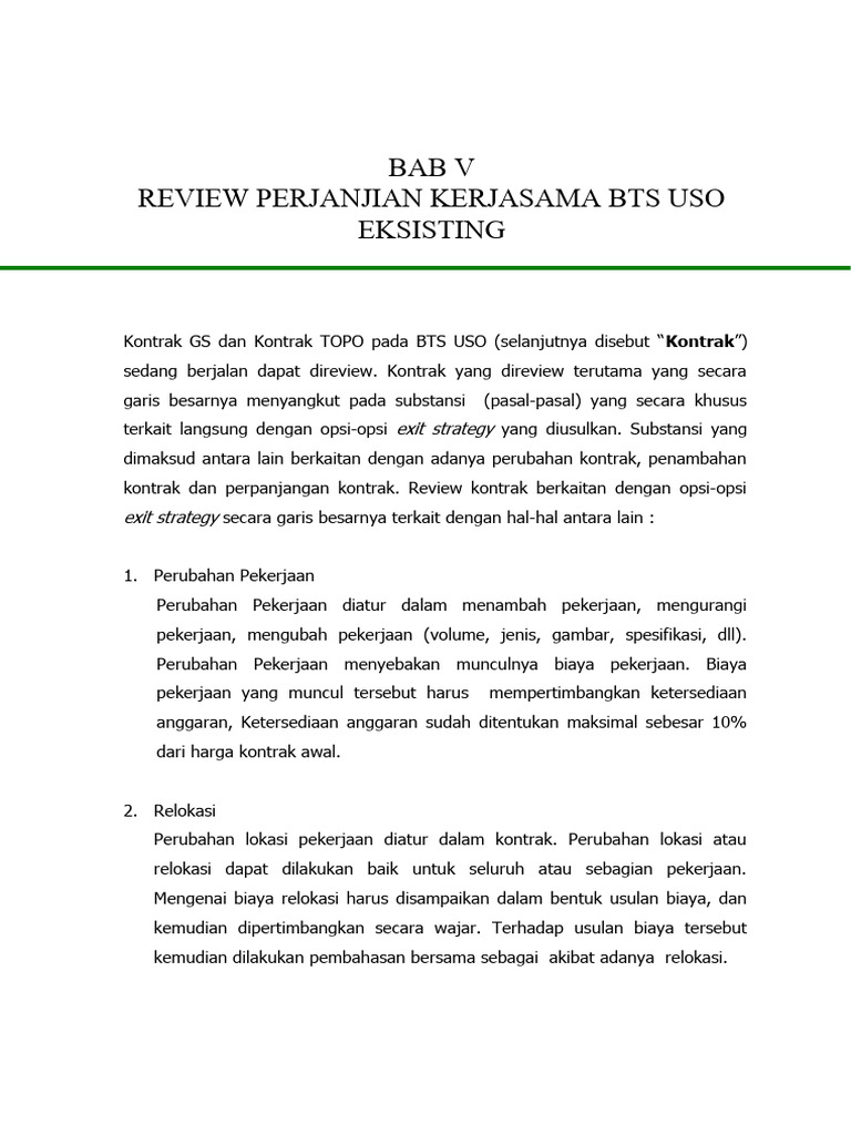 Laporan Akhir Bab 5 - Review Perjanjian Kerjasama BTS USO eksisting rev ...