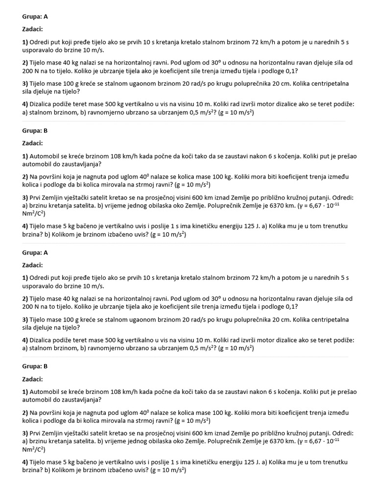 Pismena Zadaća Teh1 Prvo Pol v3 | PDF