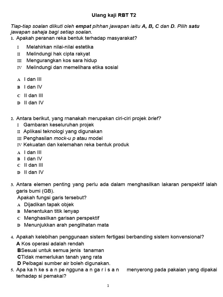 Ulang Kaji Up2 RBT T2 | PDF