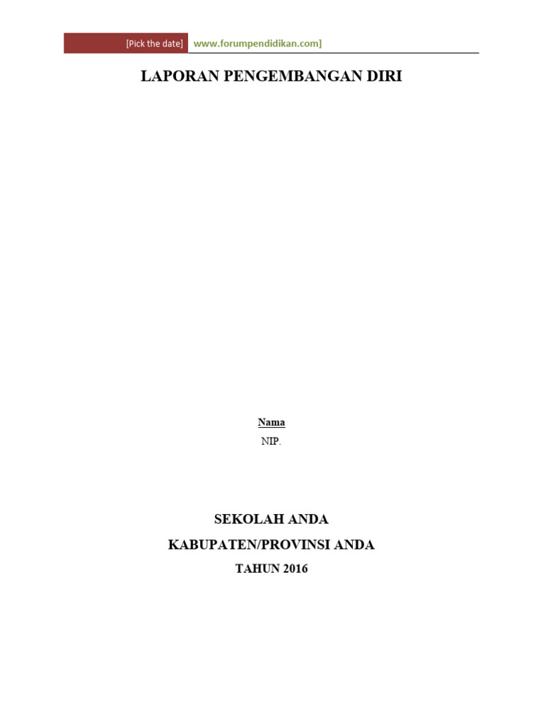 Contoh Laporan Pengembangan Diri | PDF Contoh Laporan Pengembangan Diri | PDF