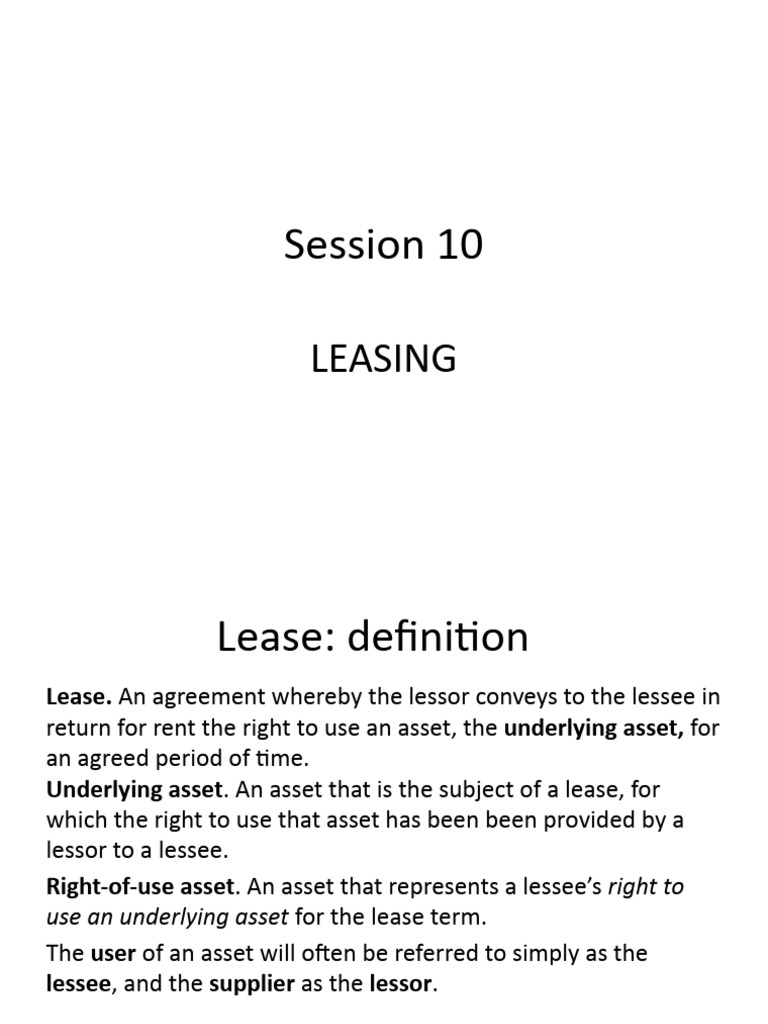 Session 10 Leasing | PDF