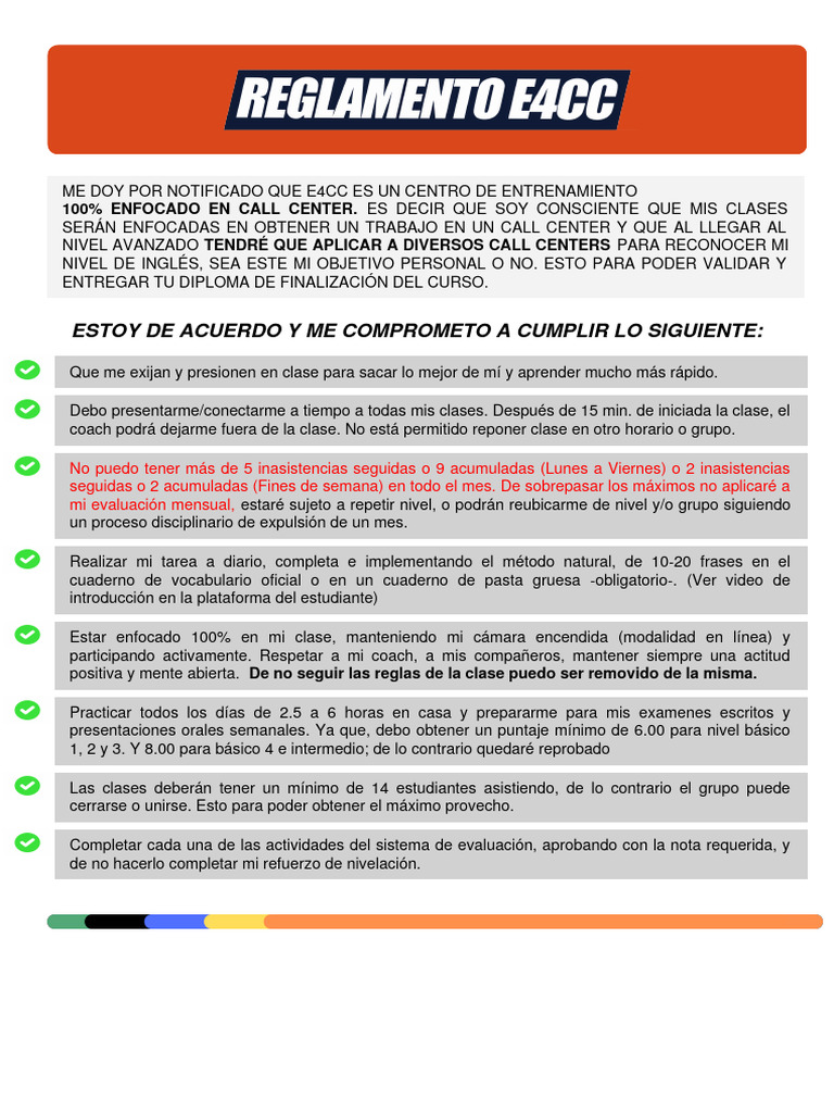 Reglamento E4CC | PDF | Crecimiento personal y profesional