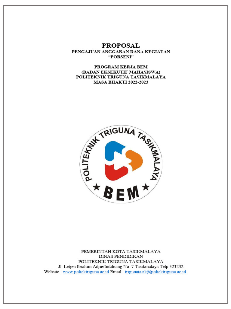 Proposal Porseni 2023 | PDF