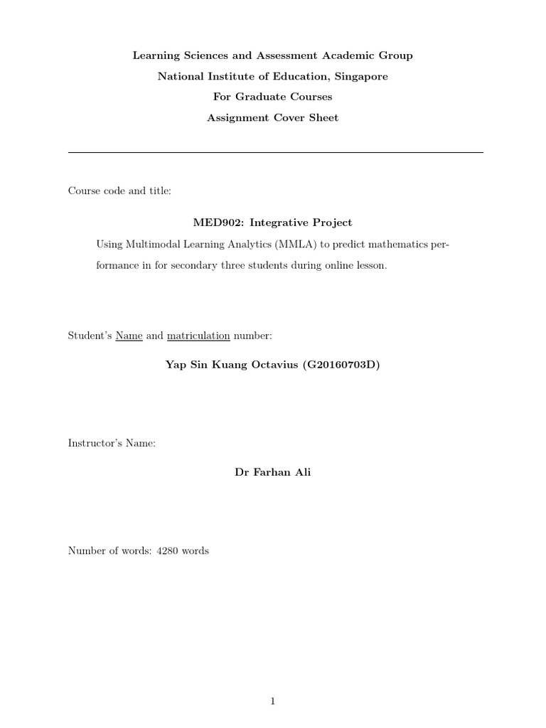 Using Multimodal Learning Analytics (MMLA) To Predict Mathematics ...