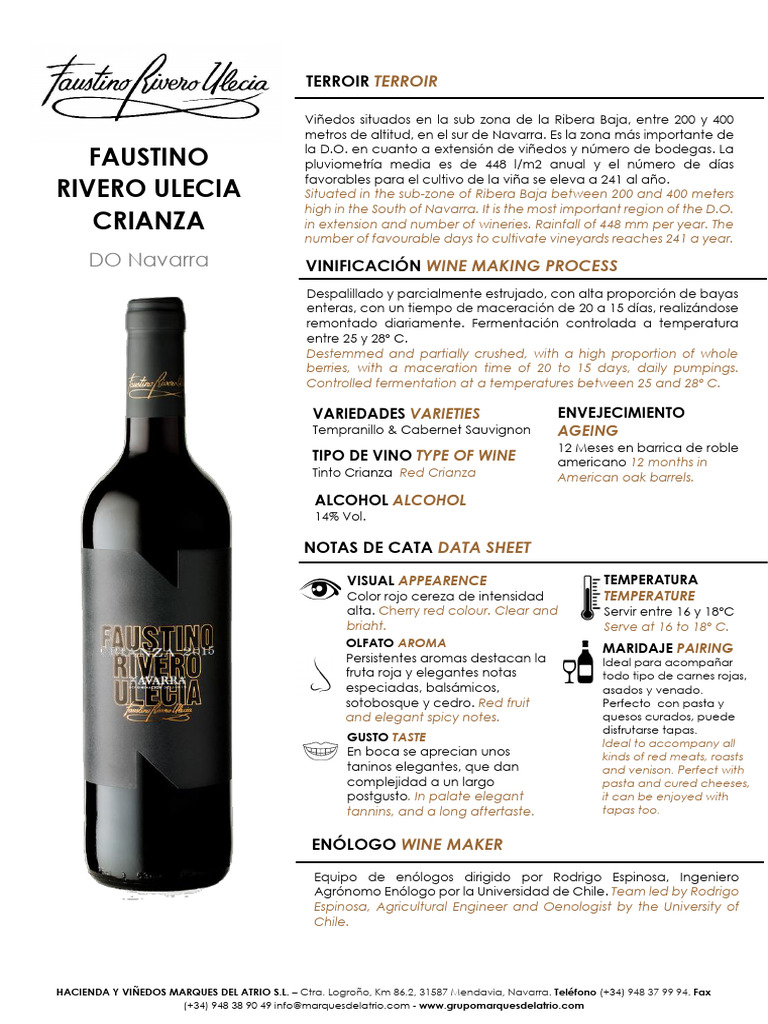 Ficha Tecnica FRU Navarra Crianza | PDF