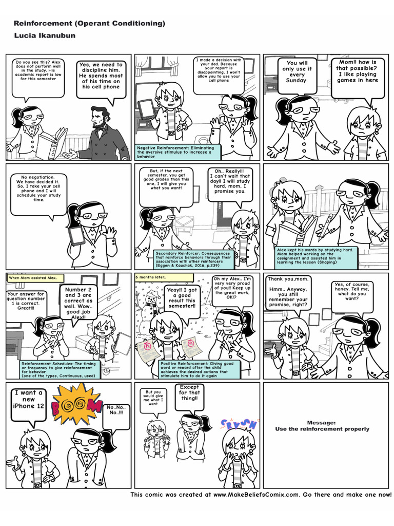 EDF 6211 Reinforcement (Operant Conditioning) Comic-Strip | PDF