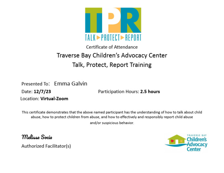 TPR Certificate | PDF