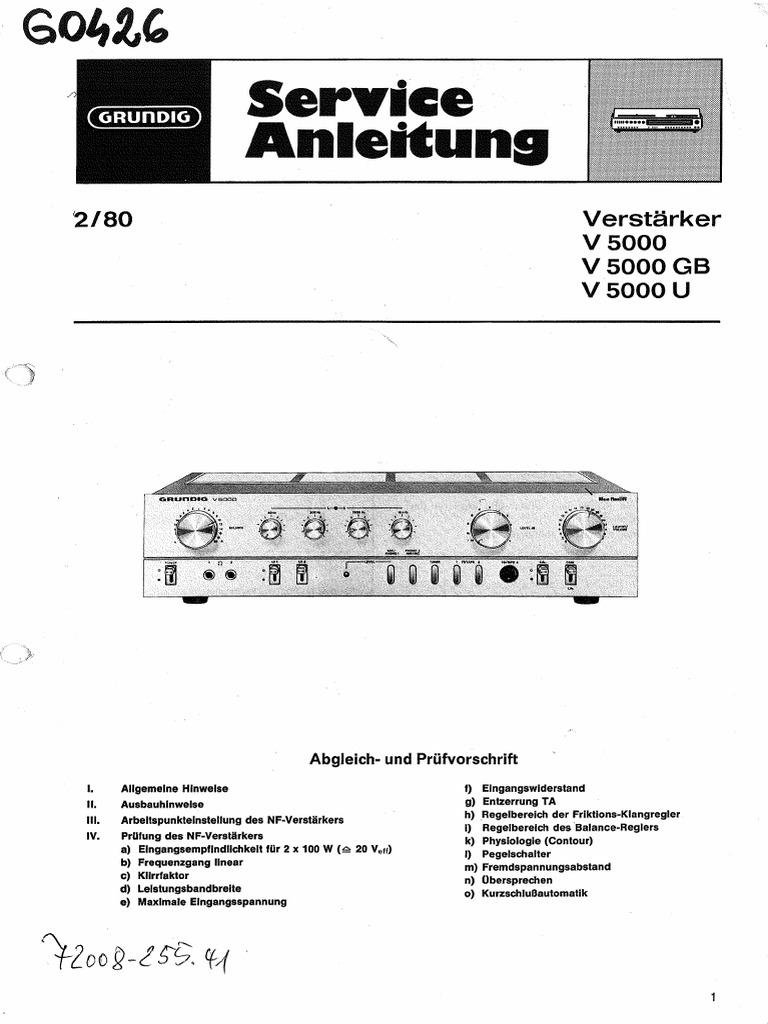 Grundig v5000 v5000gb V5000u Amplifier | PDF