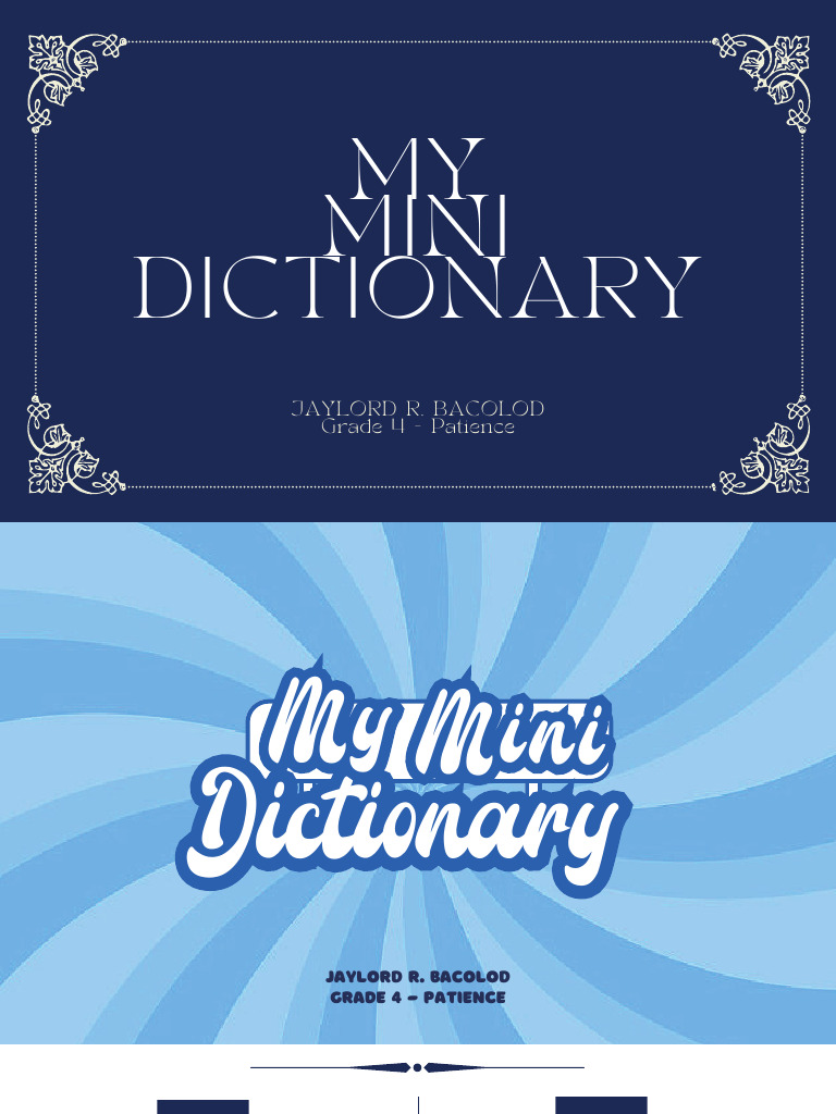 My Mini Dictionary for Grade 4 | PDF | Adjective | Verb