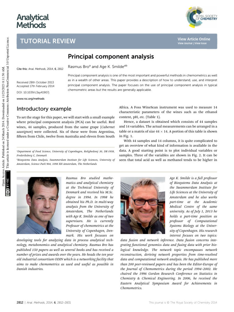 Principal Component Analysis of Wine | PDF | Principal Component ...