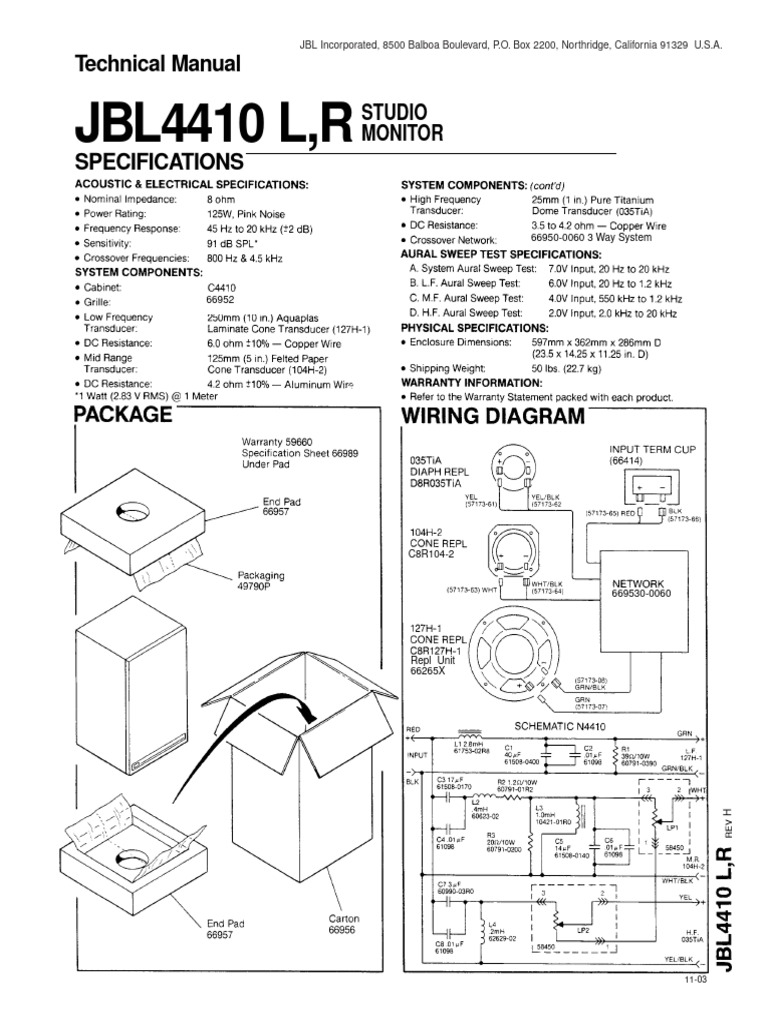 Hfe JBL 4410 Technical Manual en | PDF