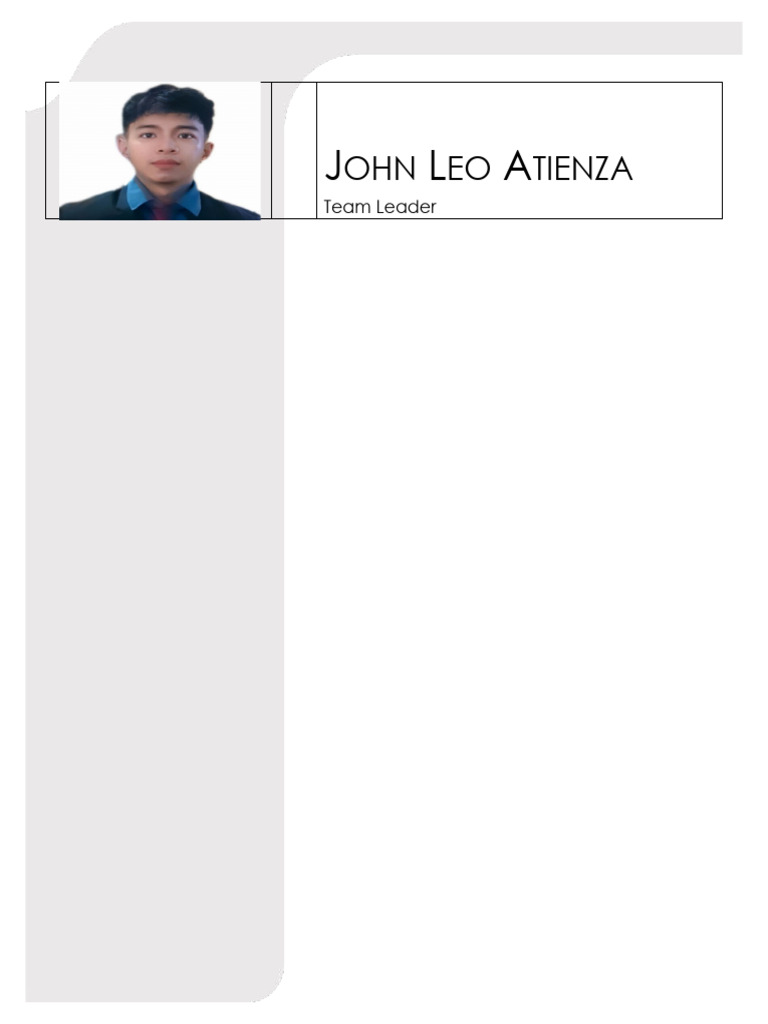 John Leo Atienza: Team Leader Profile | PDF