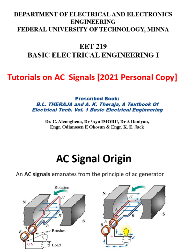 EET219 2021 Tutorials on AC Signals by Jack -2 | PDF