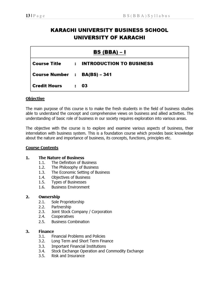 Introduction to Business Syllabus | PDF | Business | Marketing