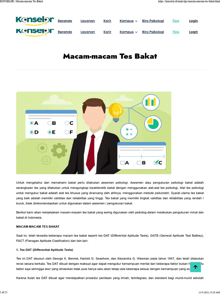 Macam Macm Tes Bakat | PDF