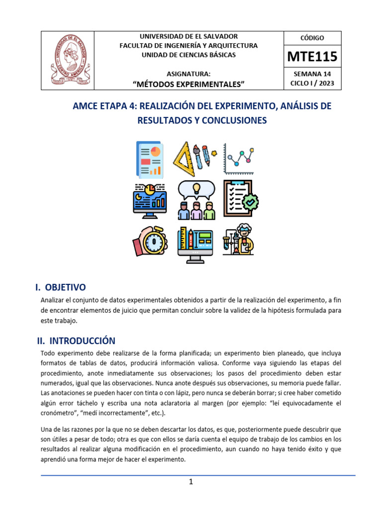 Amce Etapa 4 - 2023 - Experimento y Conclusiones | PDF | Experimentar | Mínimos cuadrados