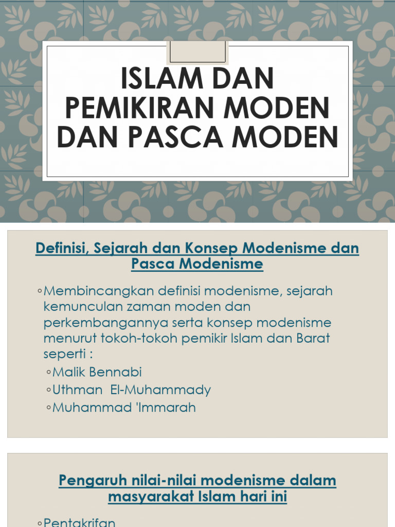 Islam, Moden Dan Pascamoden - SIJIL PENGAJIAN ISLAM | PDF | Agama ...