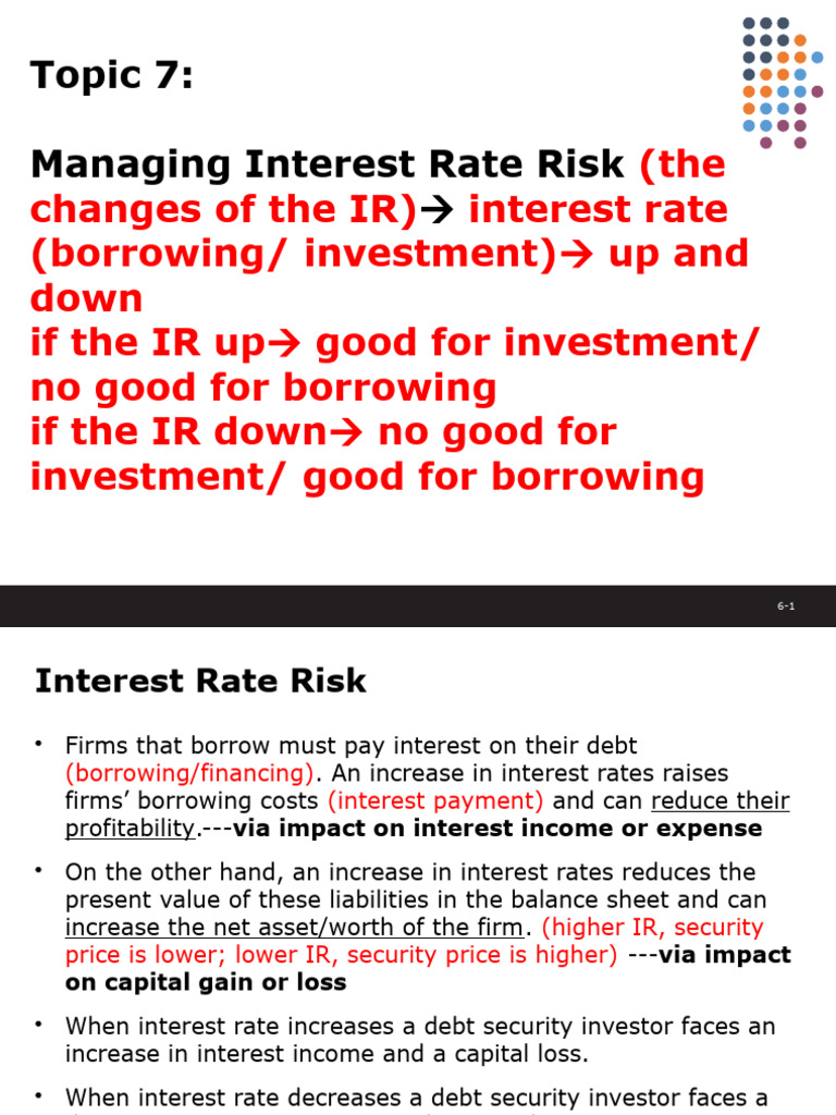 Topic 7 Interest Rate Risk_Lecture | PDF | Bond Duration | Bonds (Finance)