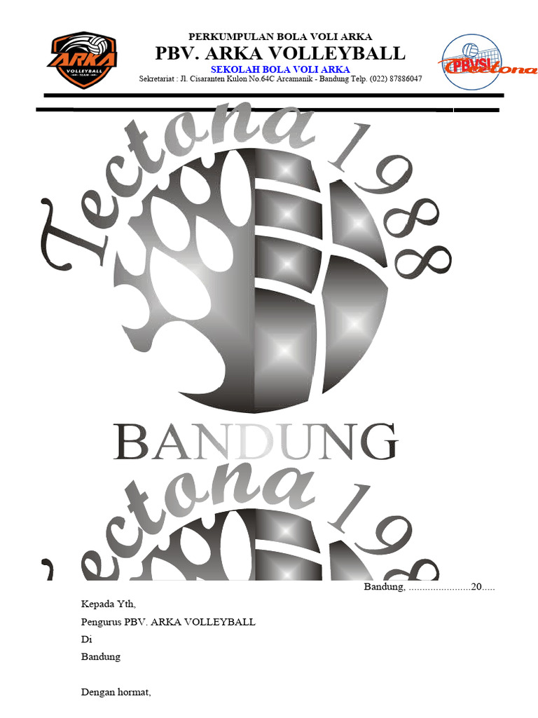 Form Pendaftaran Atlet Arka Volleyball | PDF