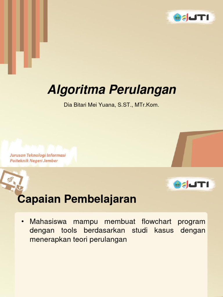 TM 10 - Algoritma Perulangan | PDF | Komputer | Teknologi & Rekayasa