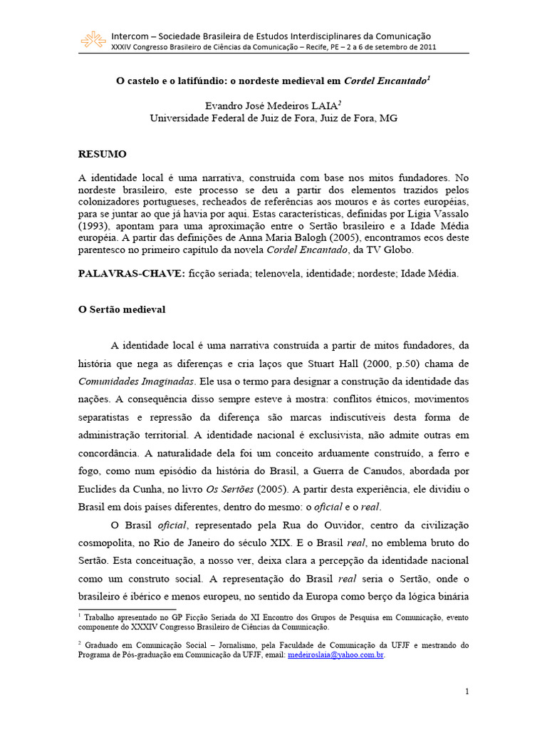 O Castelo e o Latifúndio: o Nordeste Medieval em Cordel Encantado | PDF ...