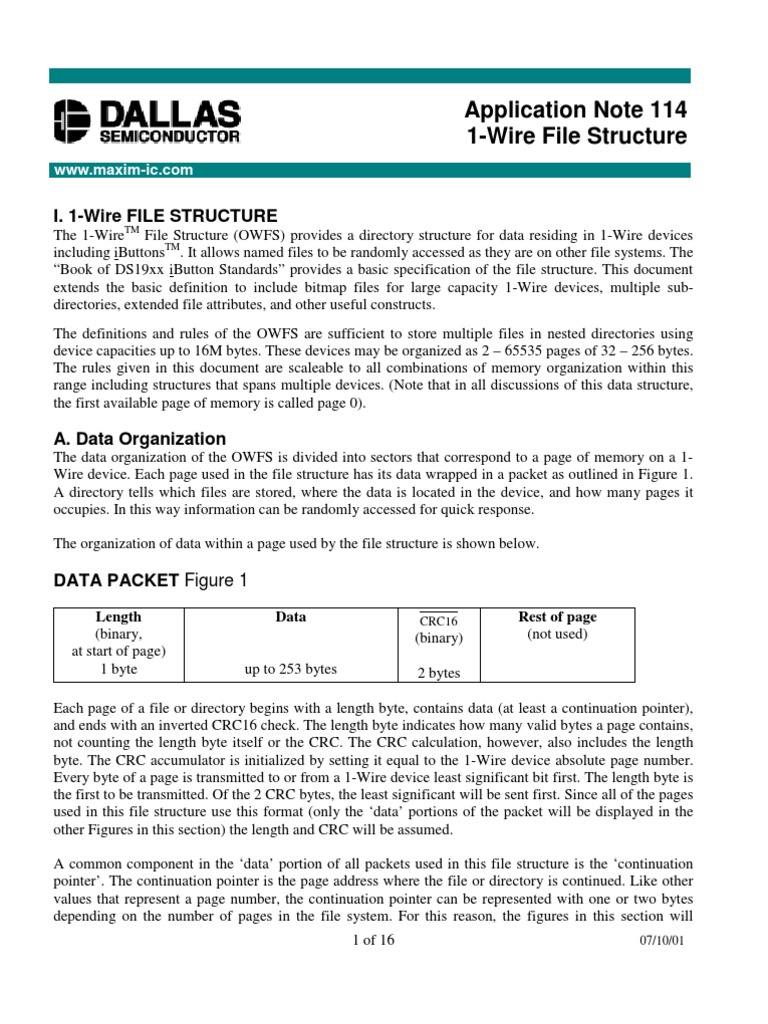 Dallas AN114 1-Wire File Structure | PDF | Pointer (Computer ...