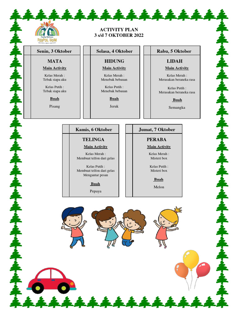 ACTIVITY PLAN 3 - 7 Okt | PDF