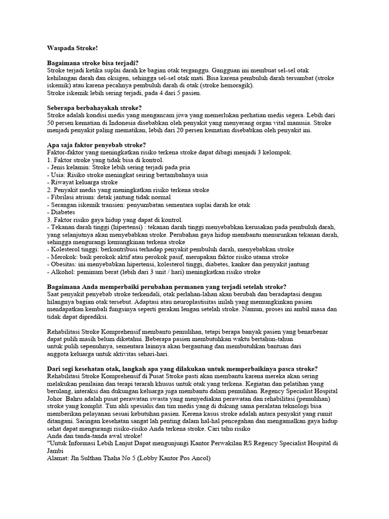Waspada Stroke | PDF