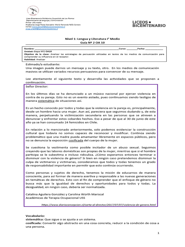 Guía N°2 Etapa 4 Aptus | PDF