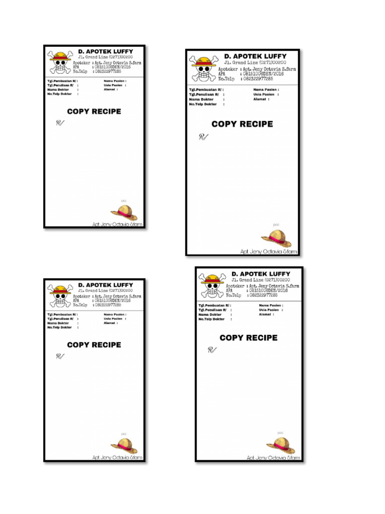 Contoh Copy Resep Apotek | PDF