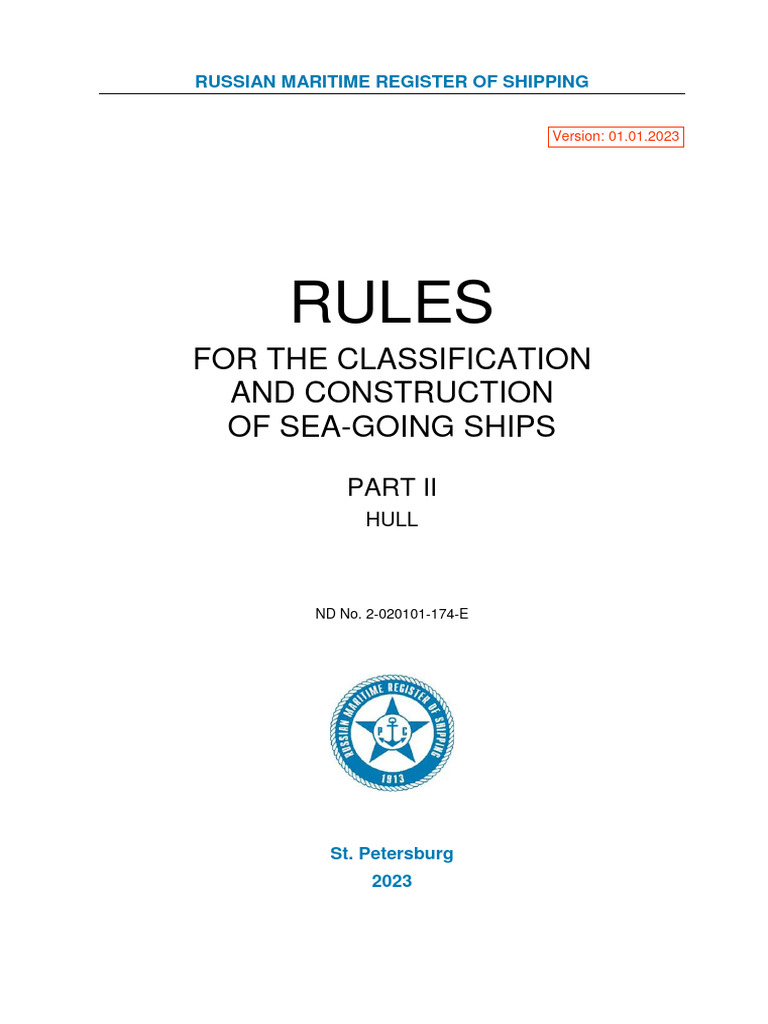 RULES FOR THE CLASSIFICATION AND CONSTRUCTION OF SEA-GOING SHIPS PART ...