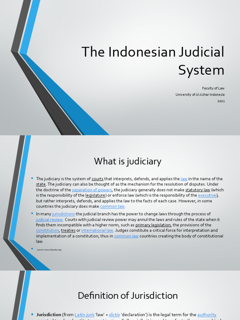 Week - Four On The Indonesian Judicial System | PDF | Jurisdiction ...