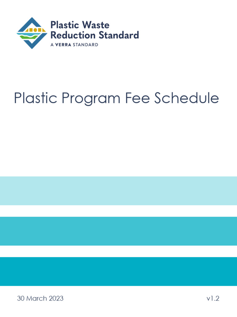 Plastic Program Fee Schedule v1.2 FINAL With Cover Page | PDF
