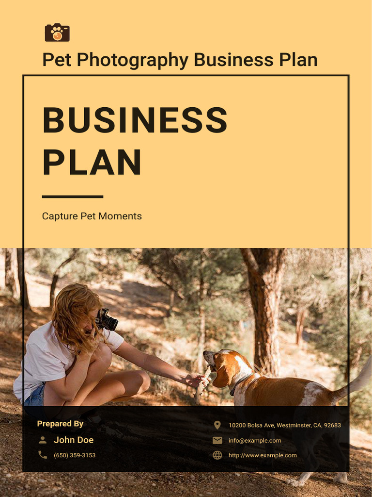 Pet Photography Business Plan Example | Download Free PDF | Marketing ...