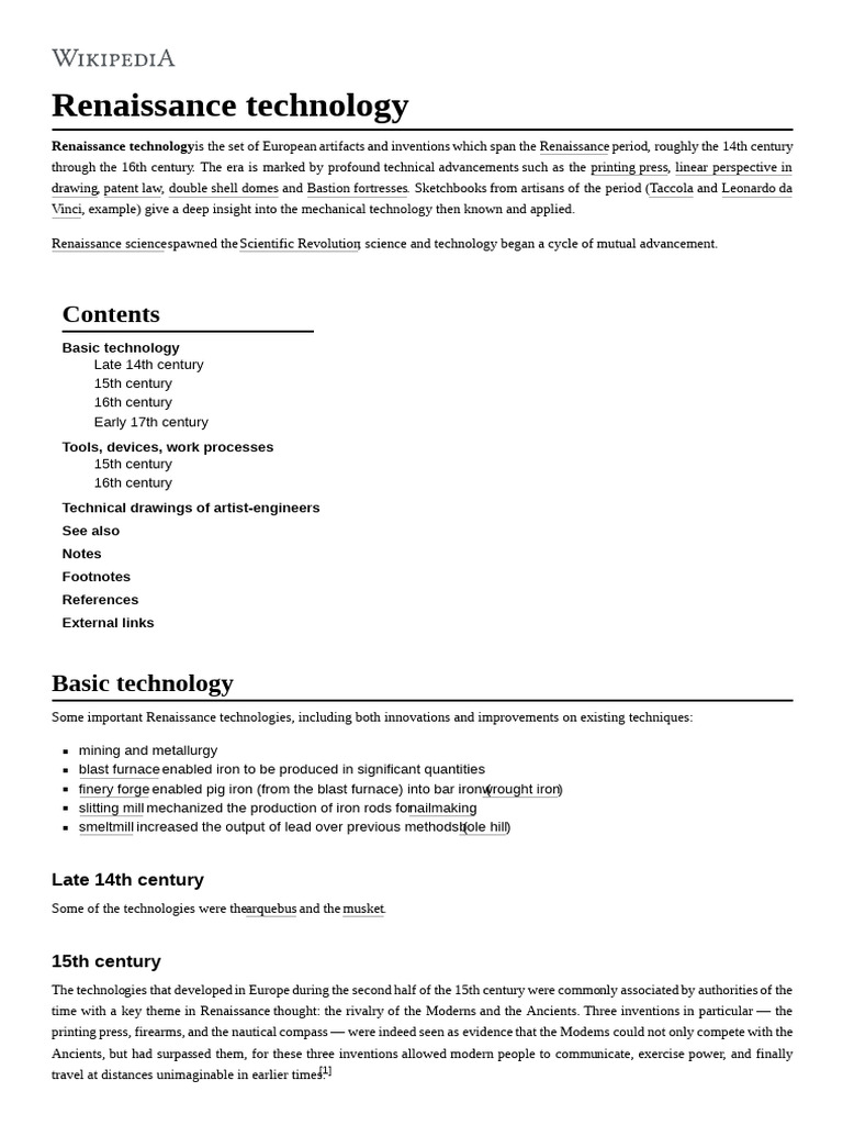 07 Renaissance - Technology | PDF