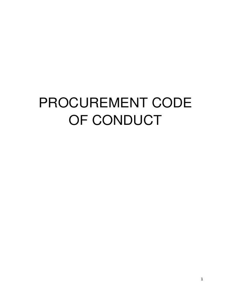 SESB Procurement Code of Conduct | PDF | Finance & Money Management | Law