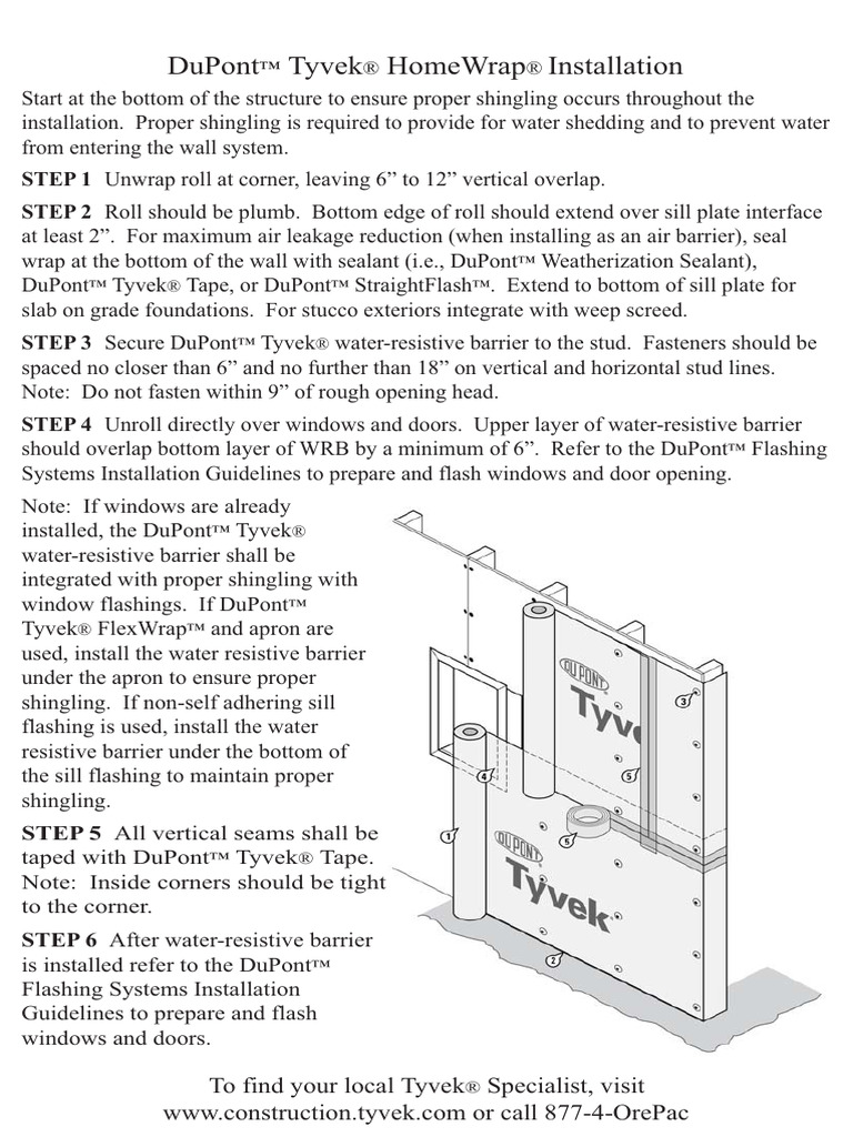 Dupont Tyvek Homewrap Installation - 082918 | PDF | Home & Garden