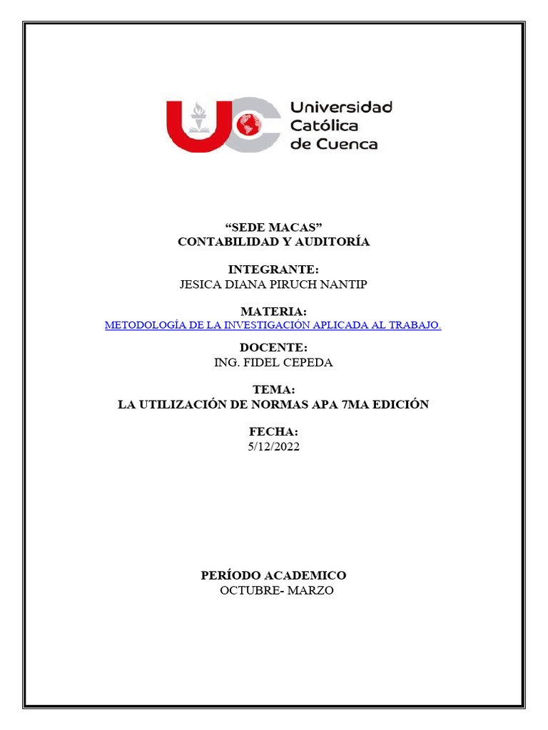 Normas Apa Jesica Piruch | PDF | Estilo apa | Entrelazamiento cuántico