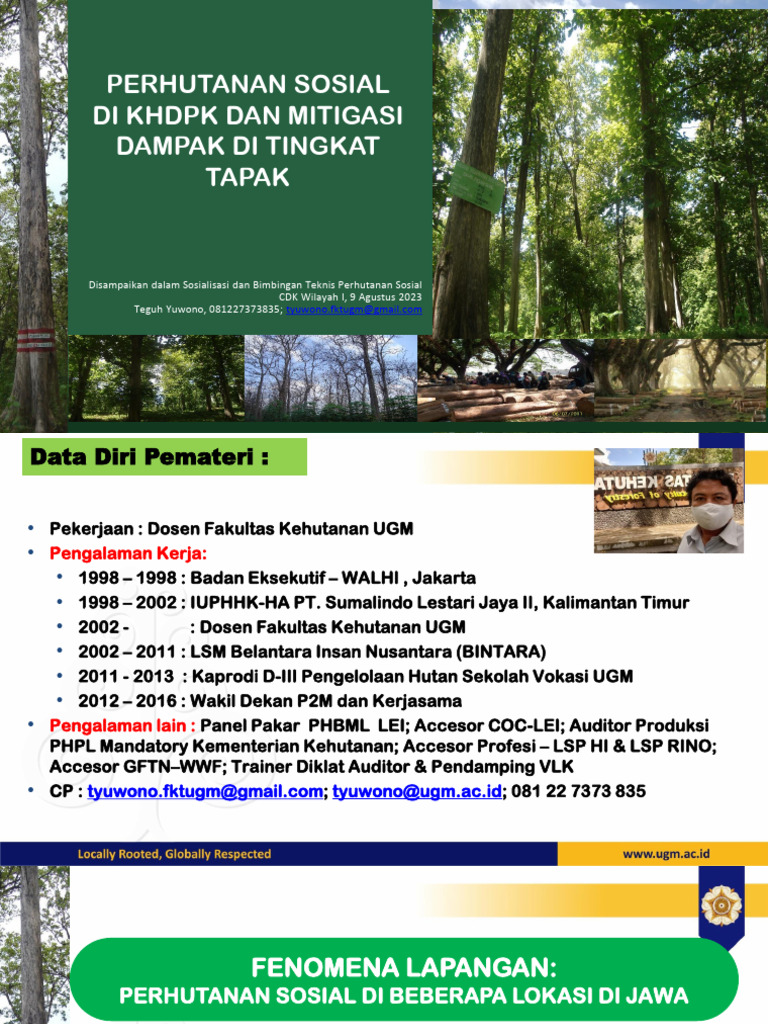 9 Agustus 2023 - Perhutanan Sosial Di KHDPK Dan KKPP | PDF