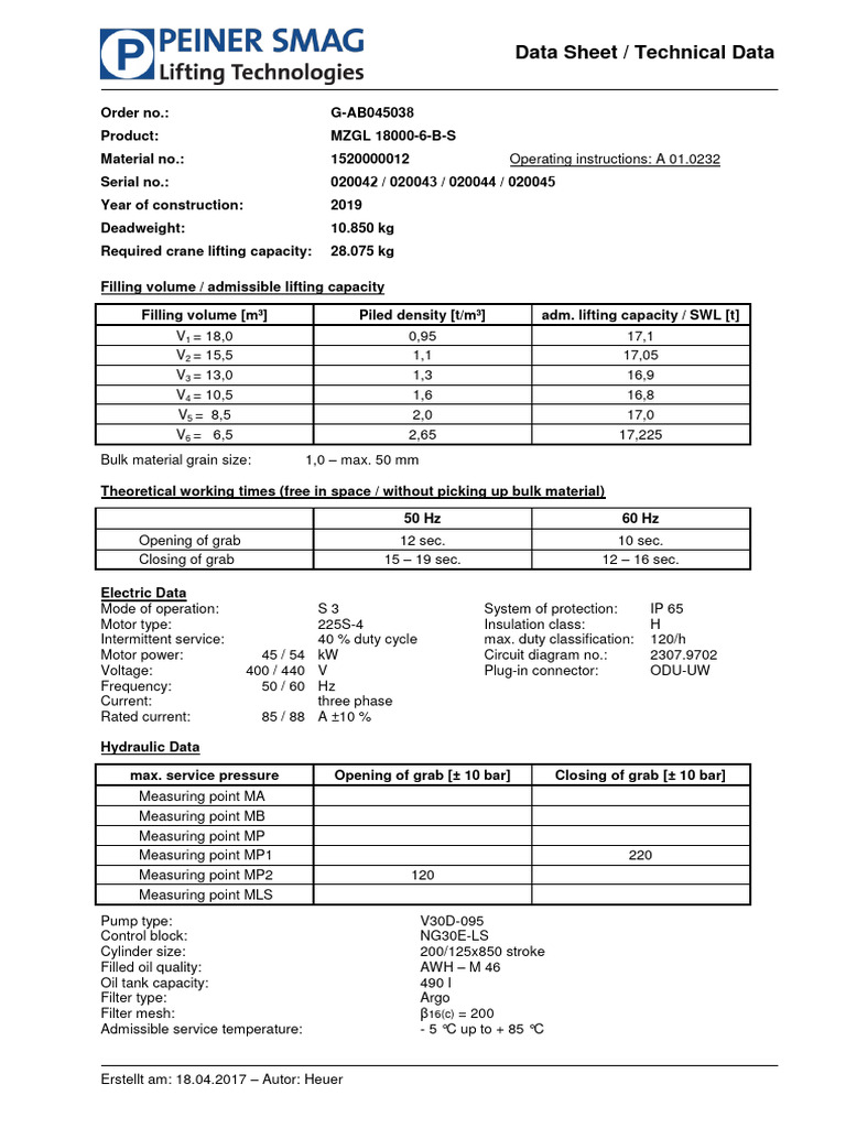G-AB045038 - Technical Data | PDF
