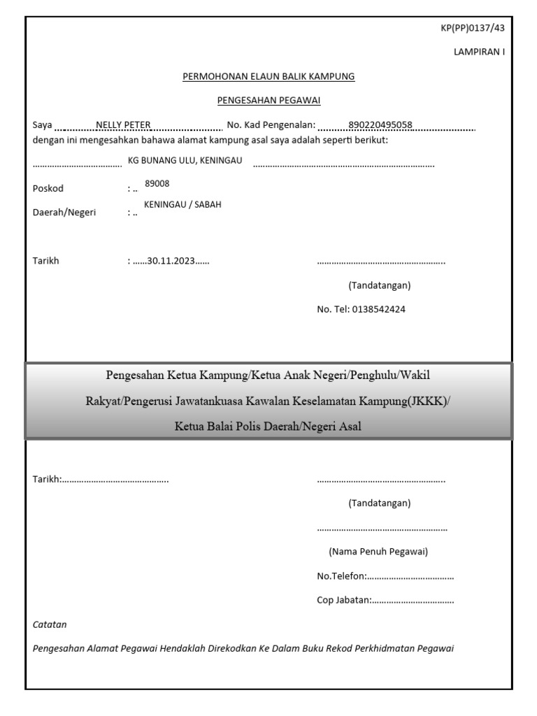 Borang Ebk Lampiran I Ii Pdf
