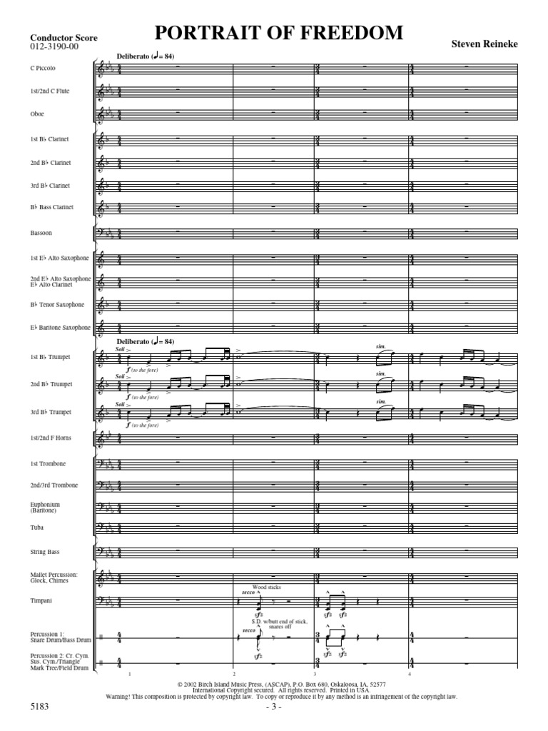 Portrait of Freedom Score | Download Free PDF | Saxophone | Musical ...