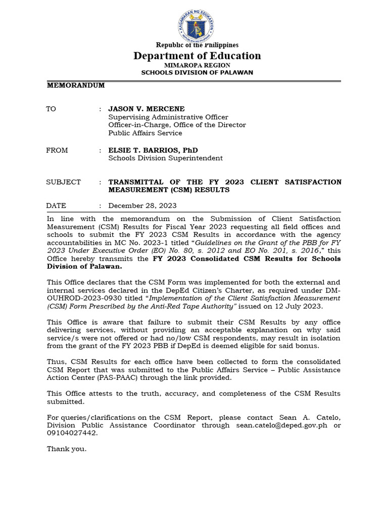 Annex C Transmittal Memo Template | PDF