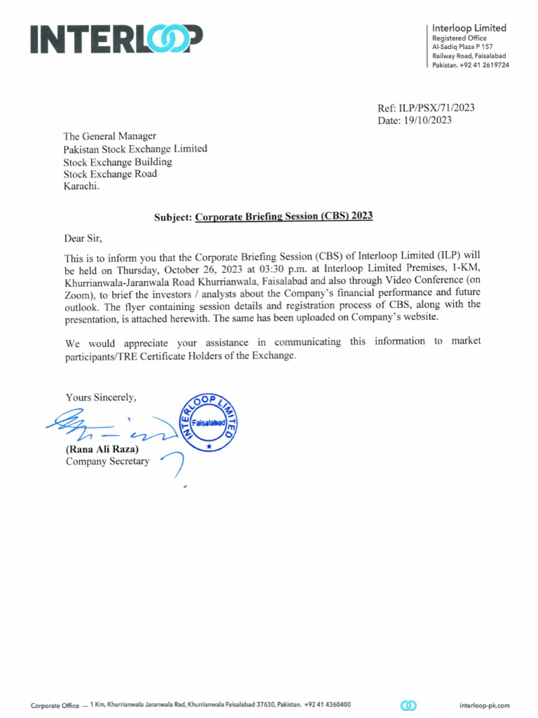 Interloop Cbs | PDF | Sustainability | Sustainable Business