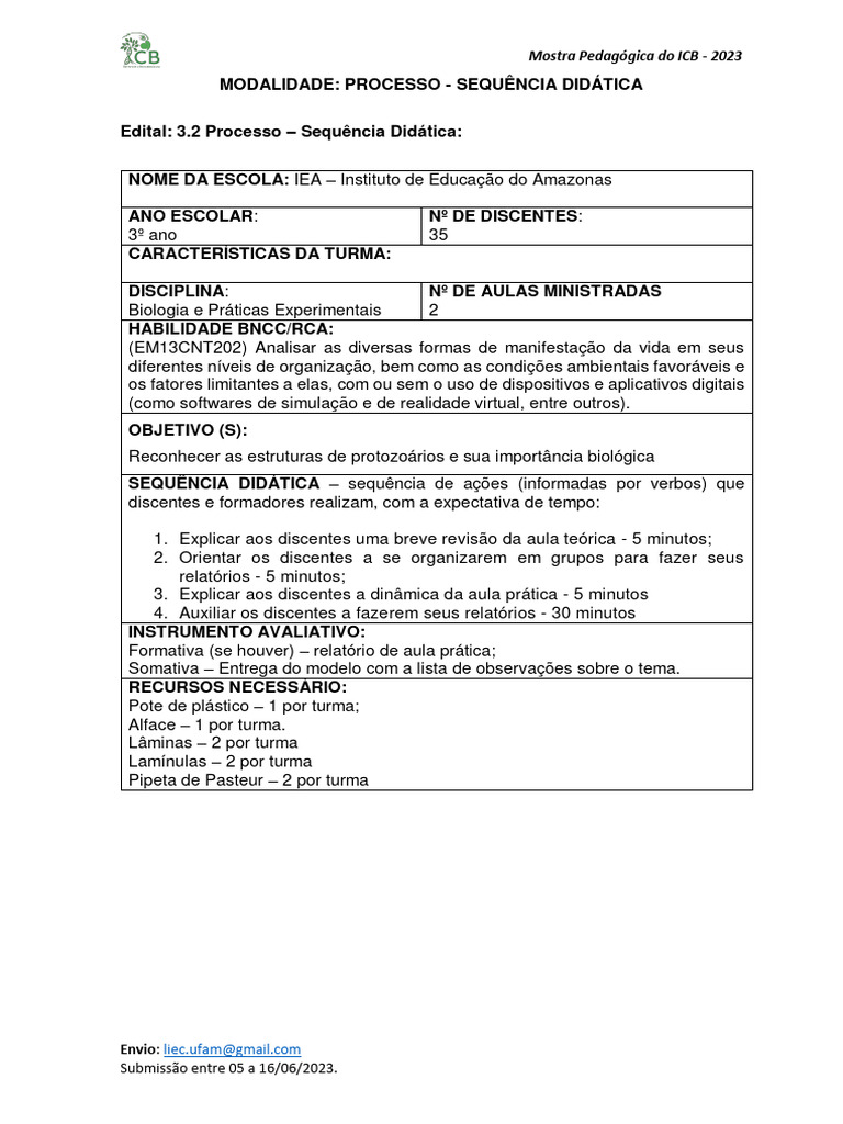 Modelo Mostra Pedagógica Processo | PDF