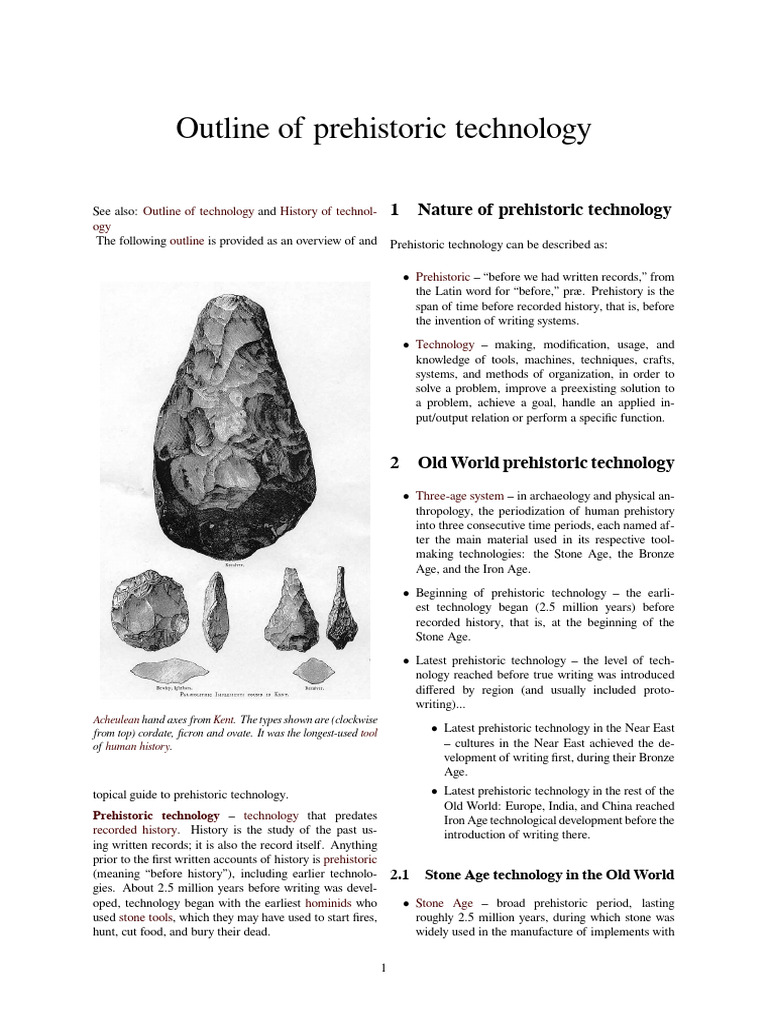 Outline of prehistoric technology | PDF | Stone Age | Homo