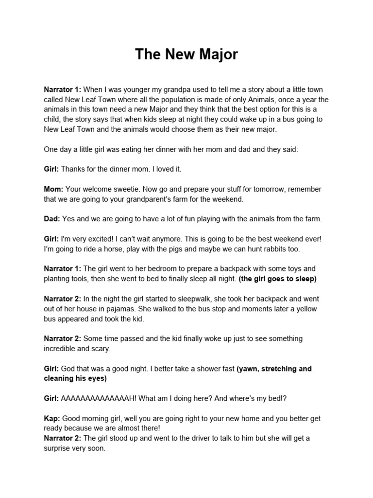 2022 - The New Major Girl Script | PDF